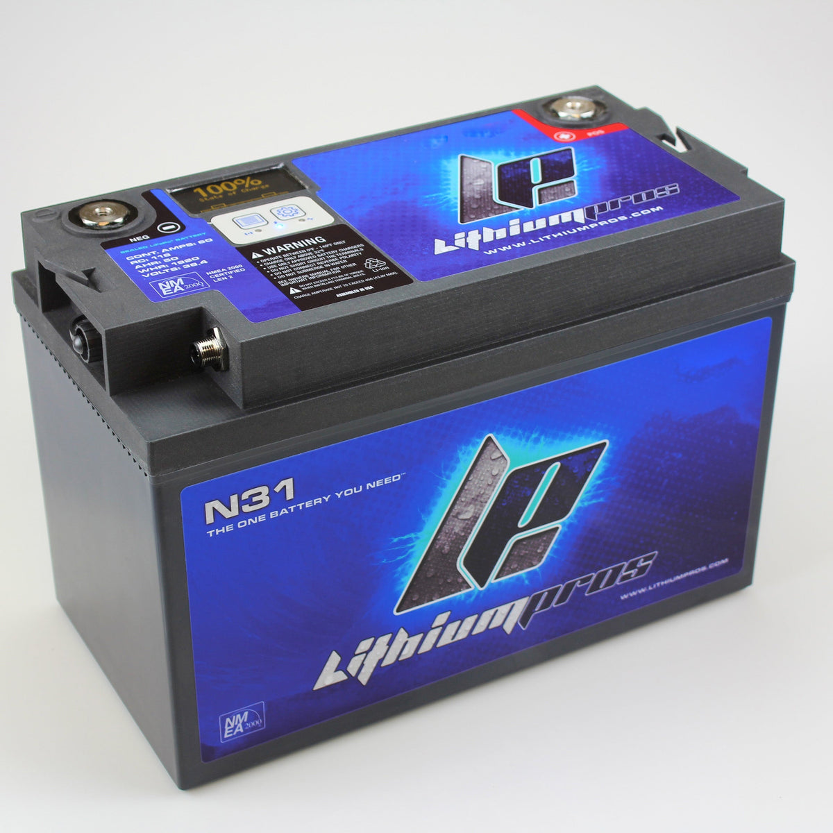 LP-N3175-24D 25.6V 75Ah Lithium Ion Trolling Battery with NMEA 2000 ...